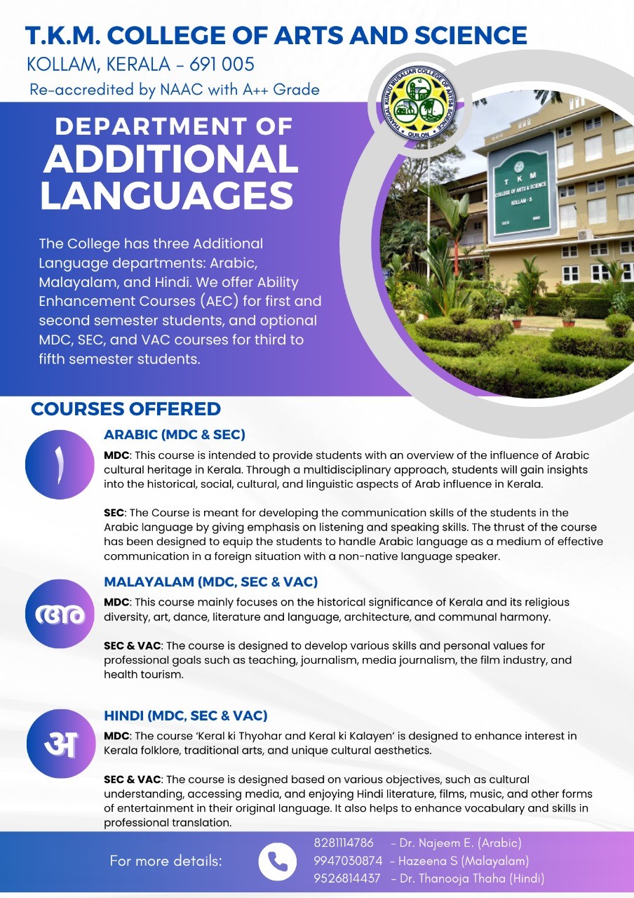 FYUGP Languages – TKM College of Arts and Science